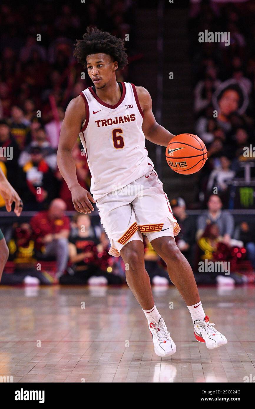 LOS ANGELES, CA - FEBRUARY 01: USC Trojans guard Wesley Yates III (6 ...