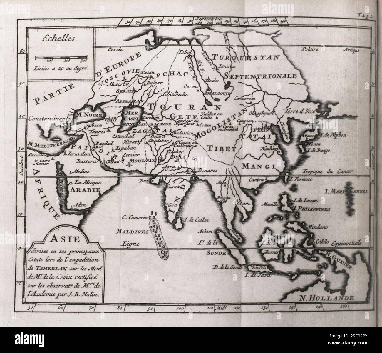 Histoire de Timur-Bec, map, 1723 Stock Photo - Alamy