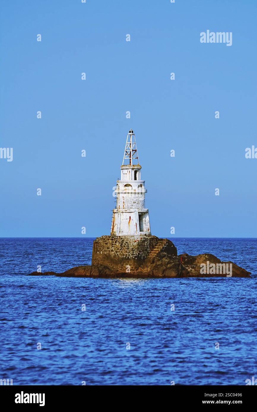 Small Island with Lighthouse in the Sea Ahtopol, Bulgaria, Europe Stock ...