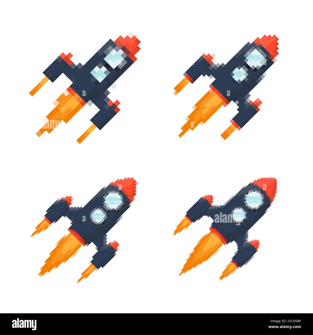 Pixel art rocket with fiery trails, retro games, space-themed designs ...