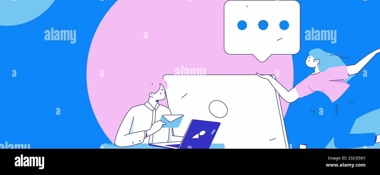 Communicate with consultants flat vector character concept operation ...