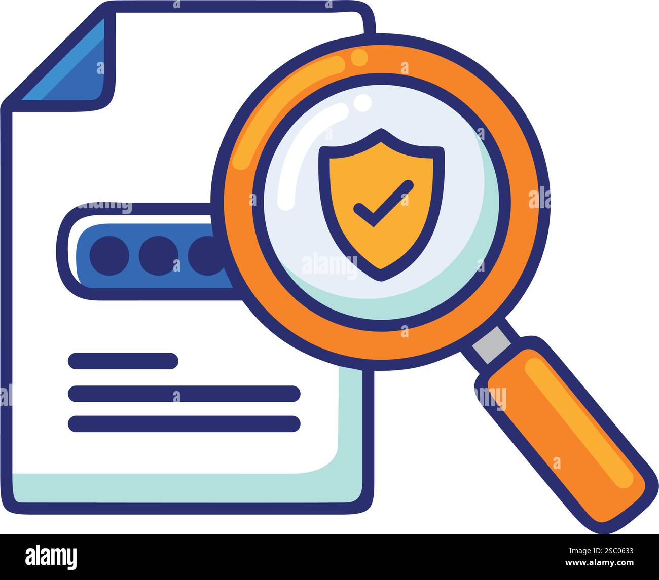 Shield document cybersecurity data Stock Vector Images - Alamy
