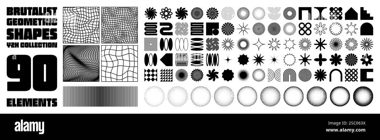 Brutalist geometric shapes, modern symbols. Groovy checkered pattern ...
