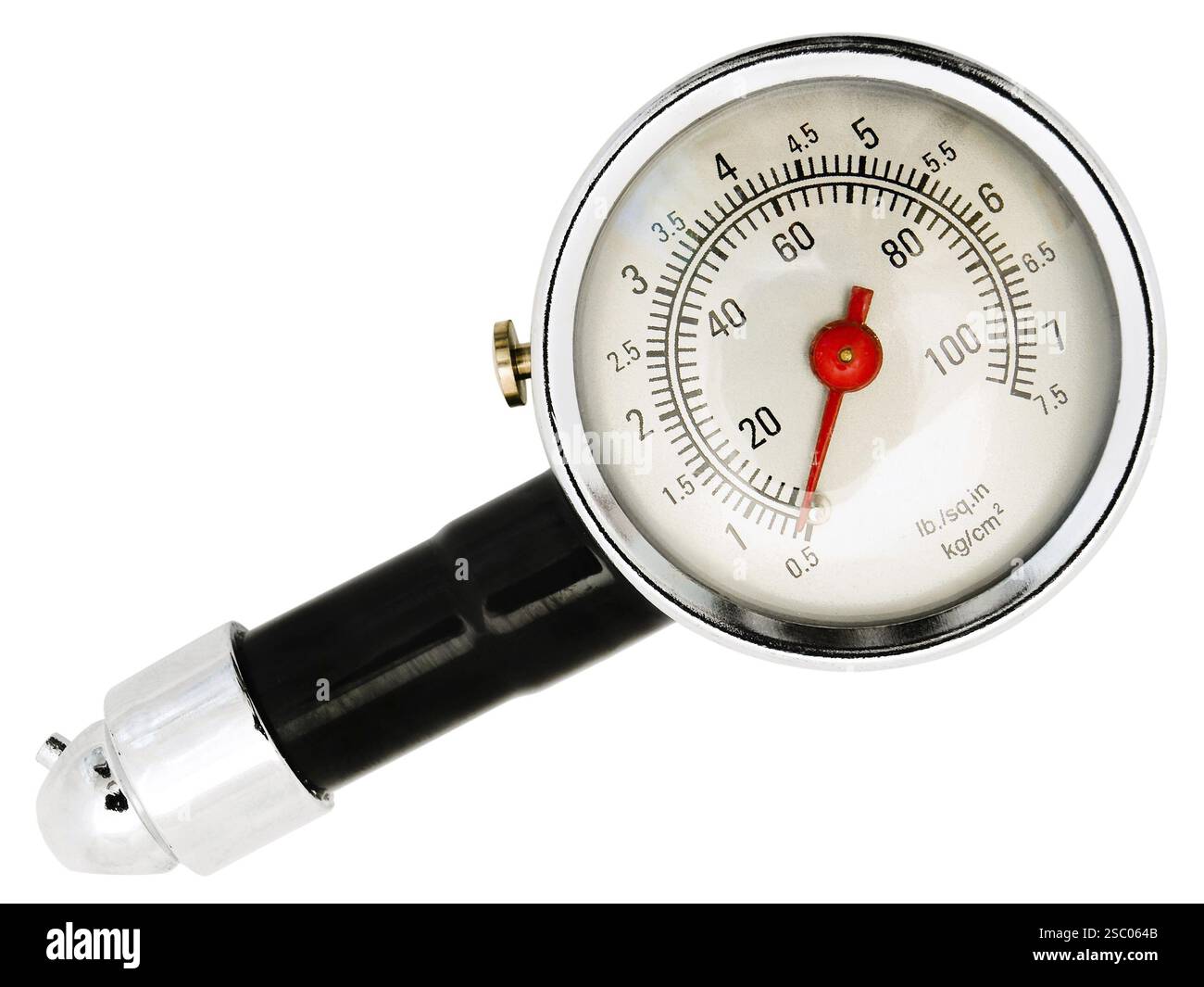 Tyre pressure gage with zero point over white Daugavpils, Latvia ...