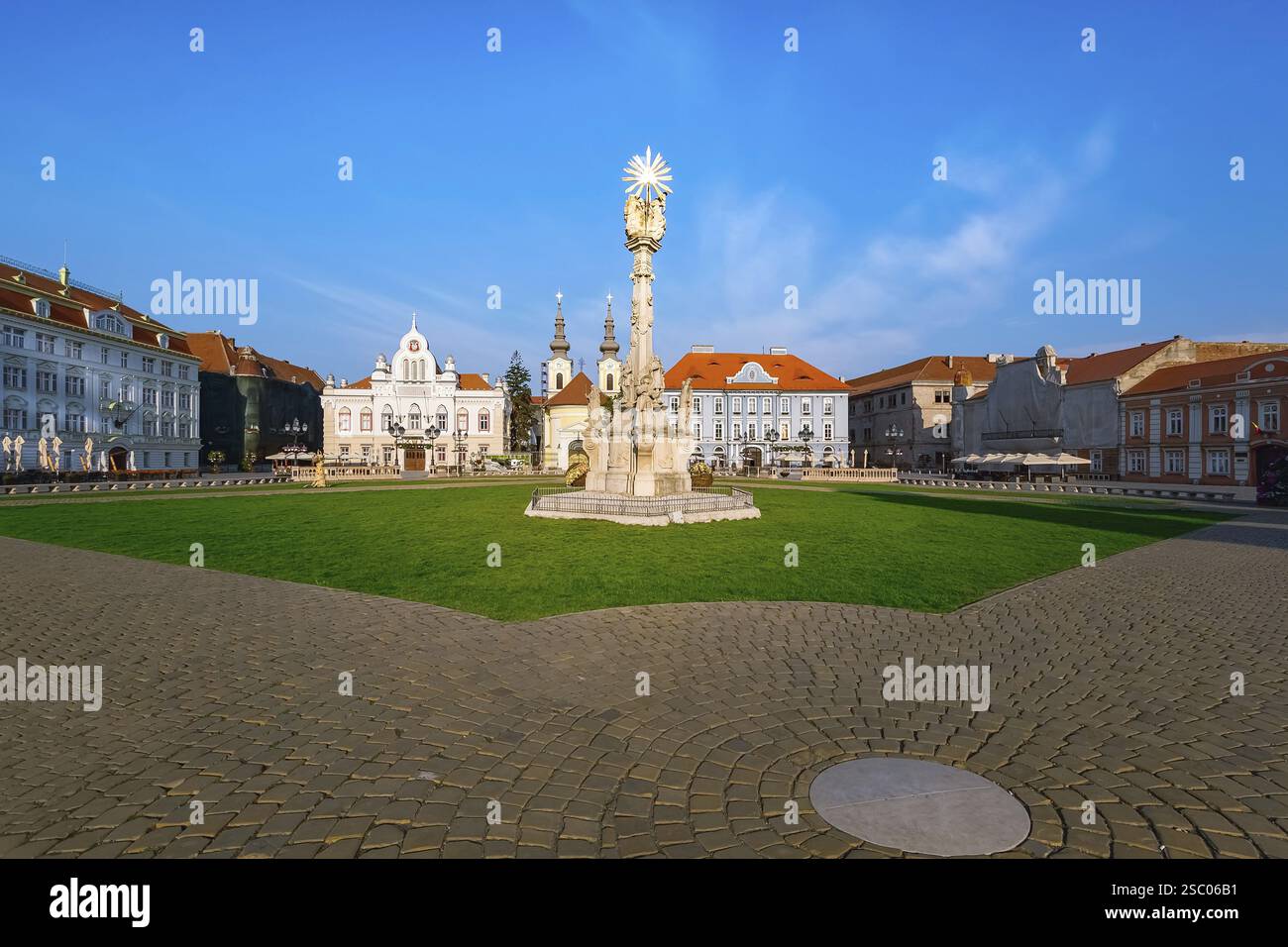 Statue of the Holy Trinity on Union Square (Piata Unirii) in Timisoara ...