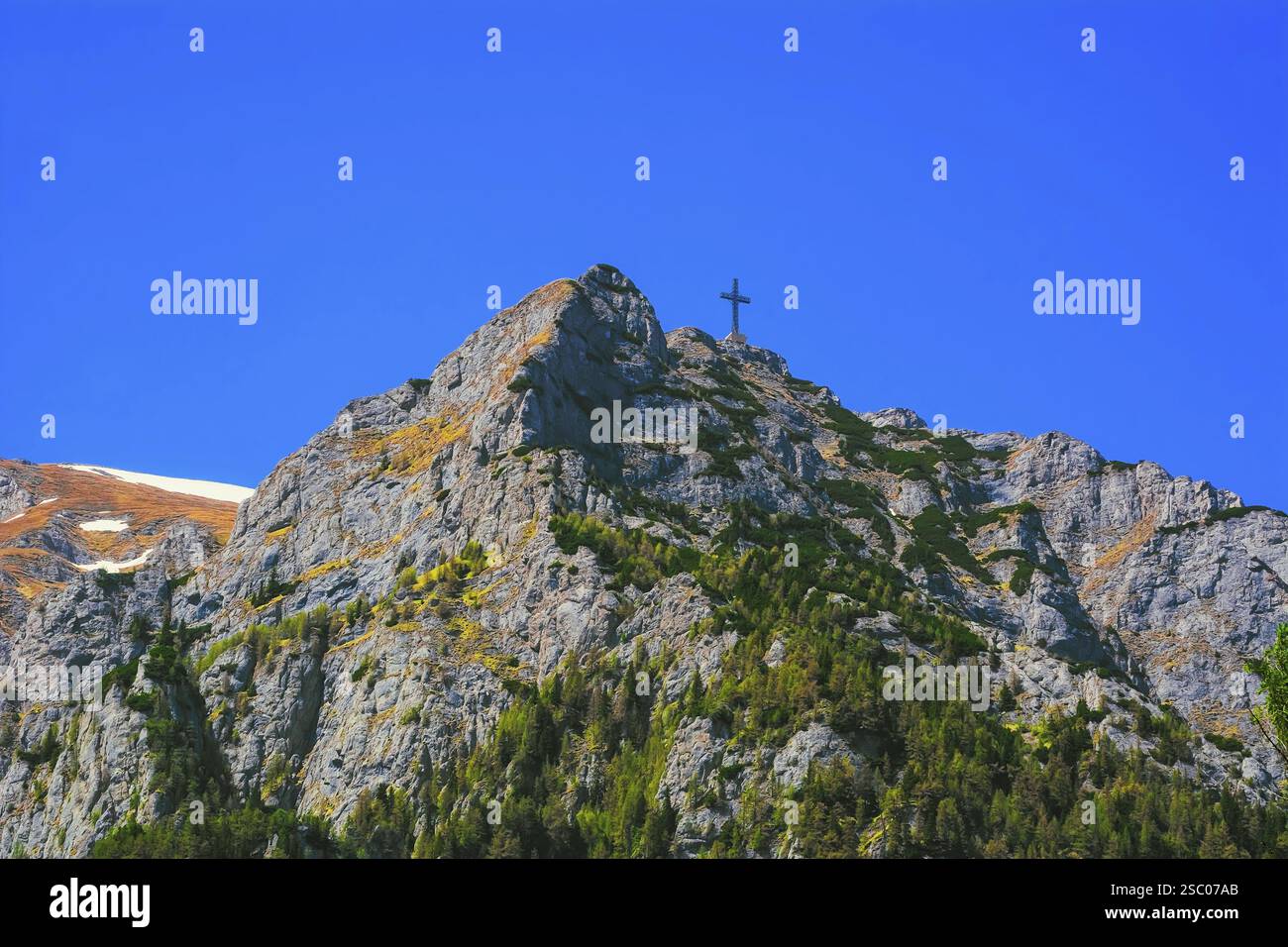 Caraiman Peak with The Heroes' Cross in the Bucegi Mountain Sinaia ...