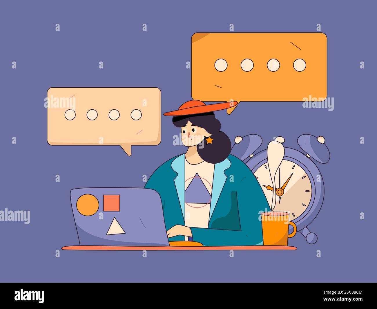 Communicate with consultants flat vector character concept operation ...