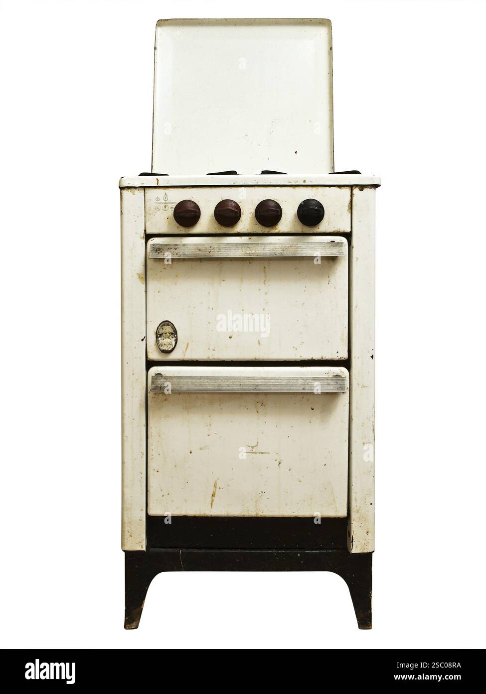 Old Gas Cooker Over The White Background Stock Photo - Alamy
