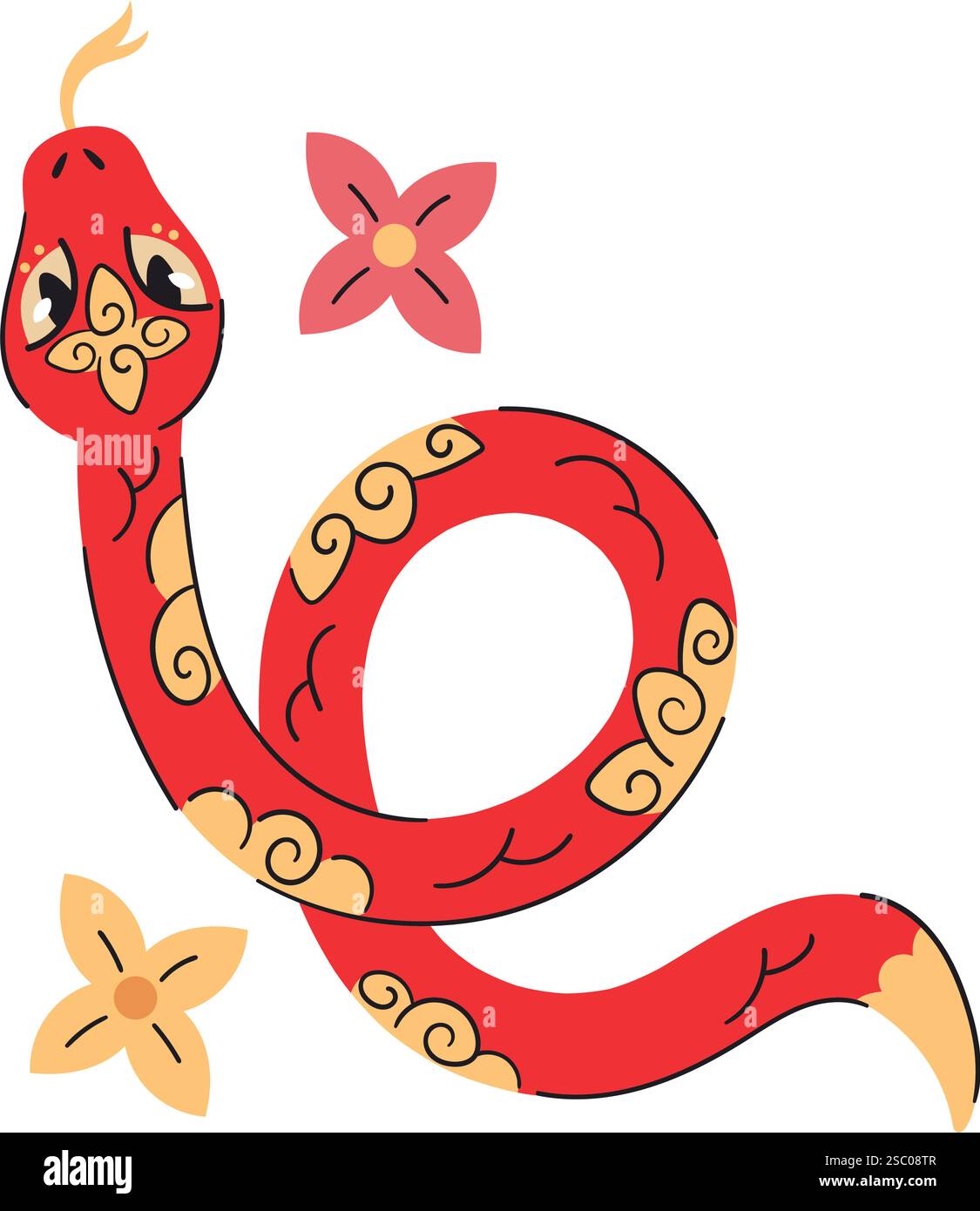 Red Artistic Snake Icon Stock Vector Image & Art - Alamy