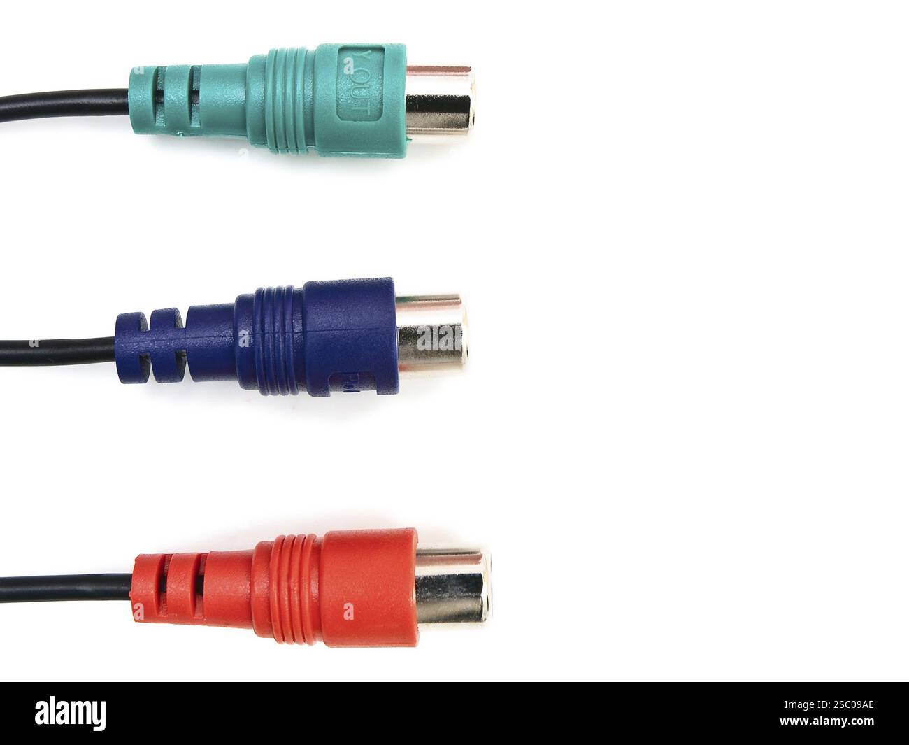 Red, blue and green plugs over the white background Stock Photo - Alamy