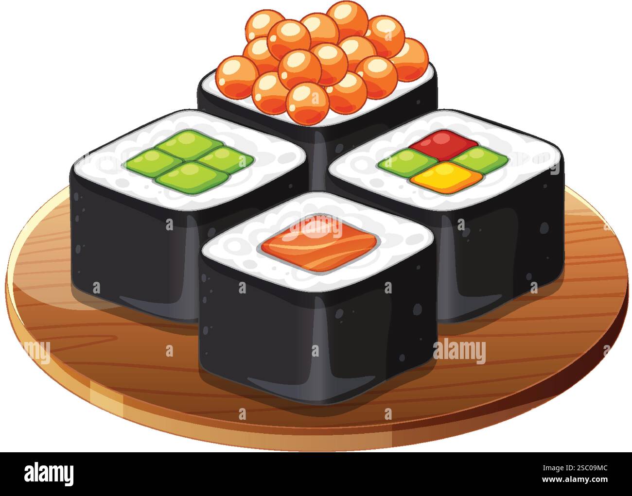 Colorful assorted sushi rolls Cut Out Stock Images & Pictures - Alamy