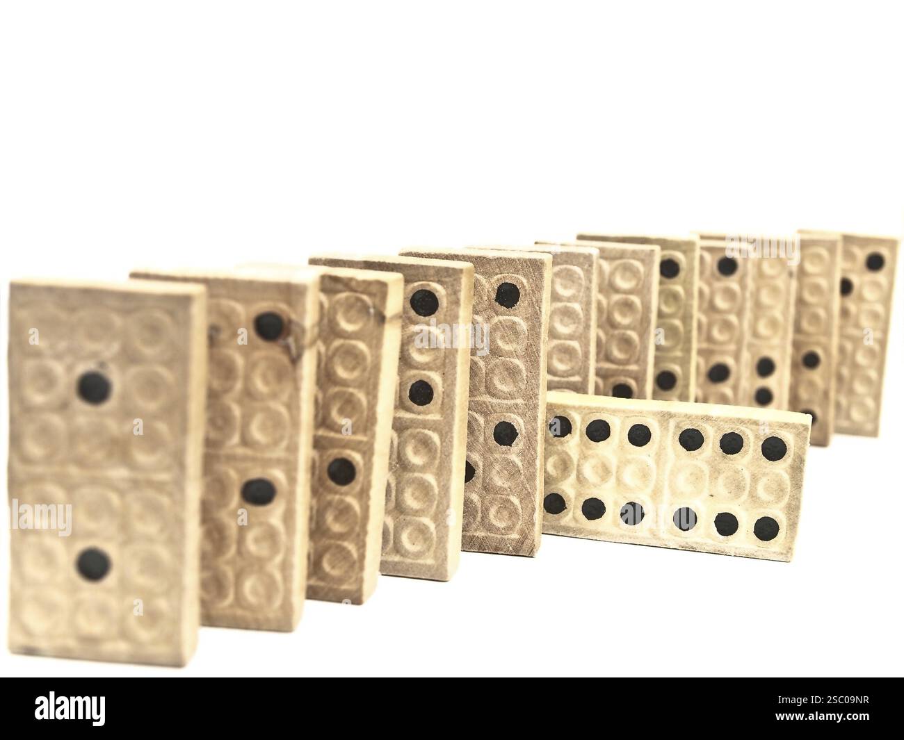 Photo of the domino blocks against the white background Stock Photo - Alamy