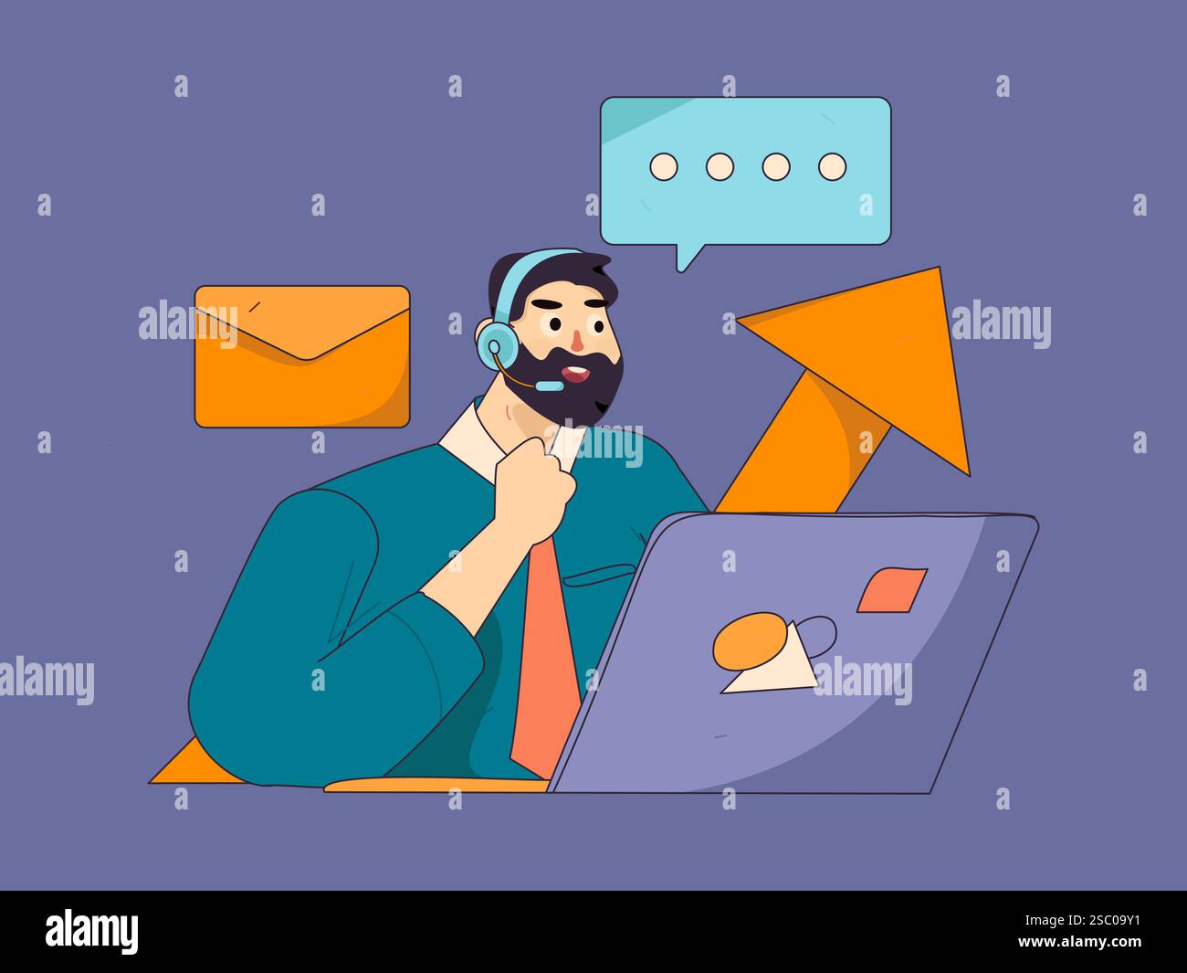 Communicate with consultants flat vector character concept operation ...