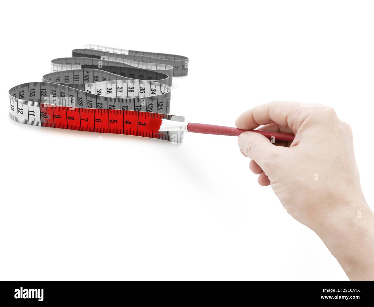 Male hands measures measuring tape hi-res stock photography and images ...