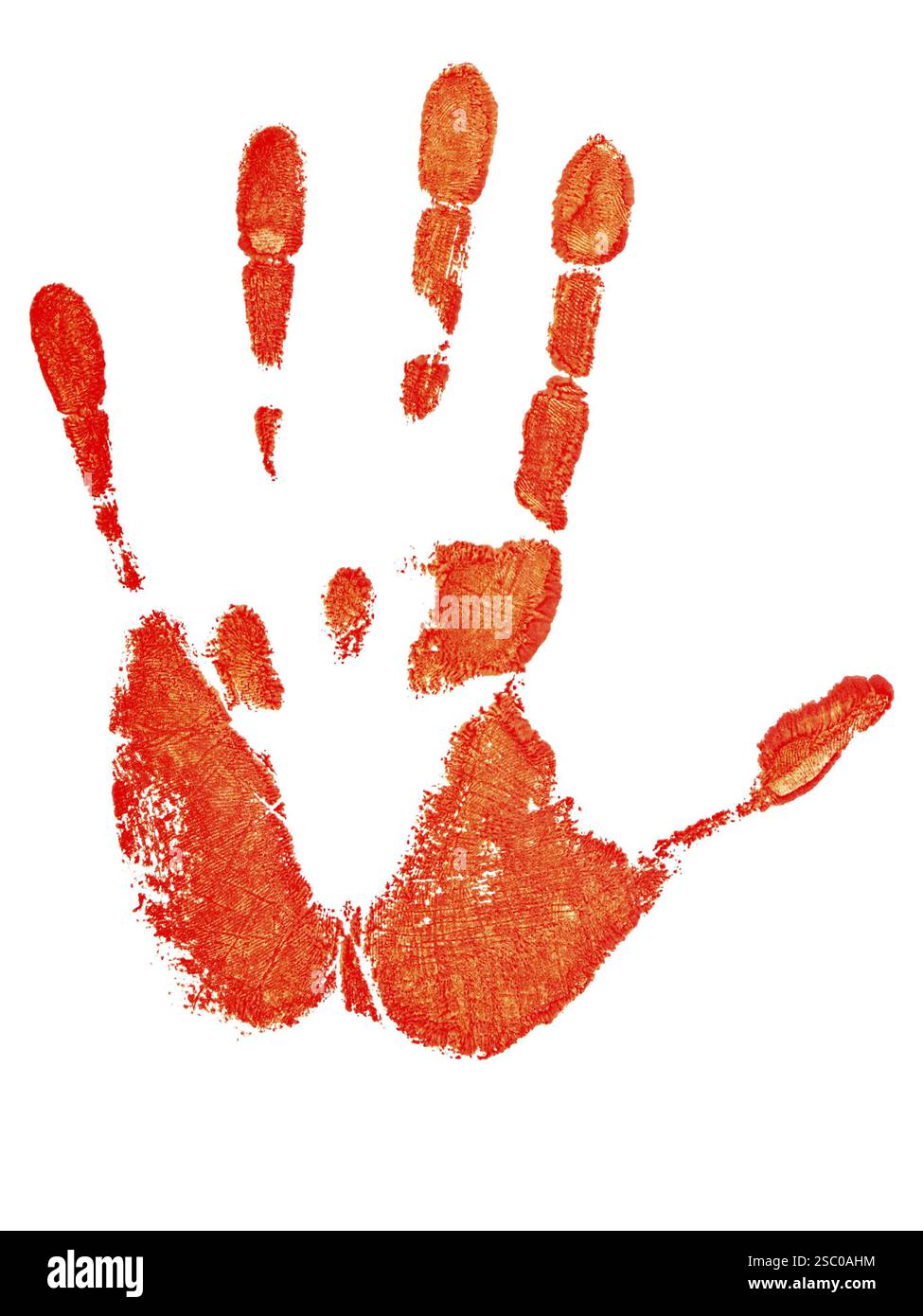 Red Hand Print Over The White Background Stock Photo - Alamy