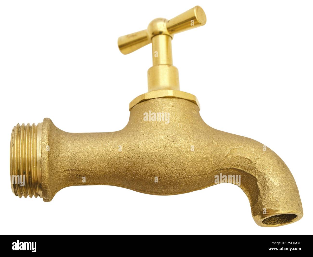 Copper Water Tap Over The White Background Stock Photo - Alamy