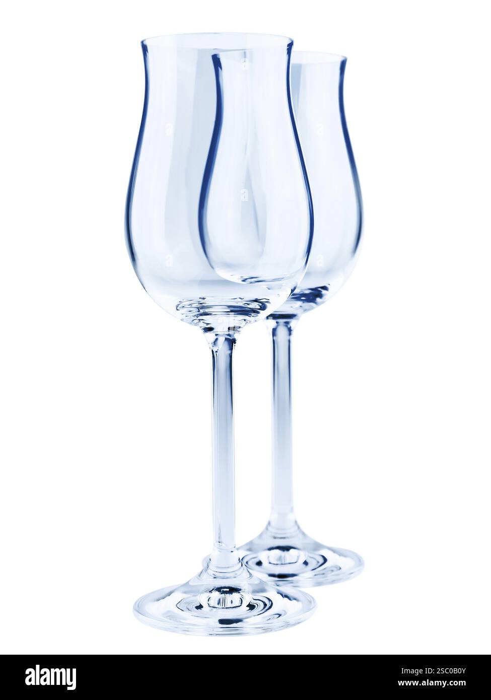 Two modern goblets over the white background Stock Photo - Alamy