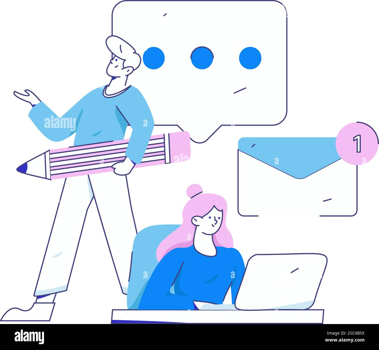 Communicate with consultants flat vector character concept operation ...