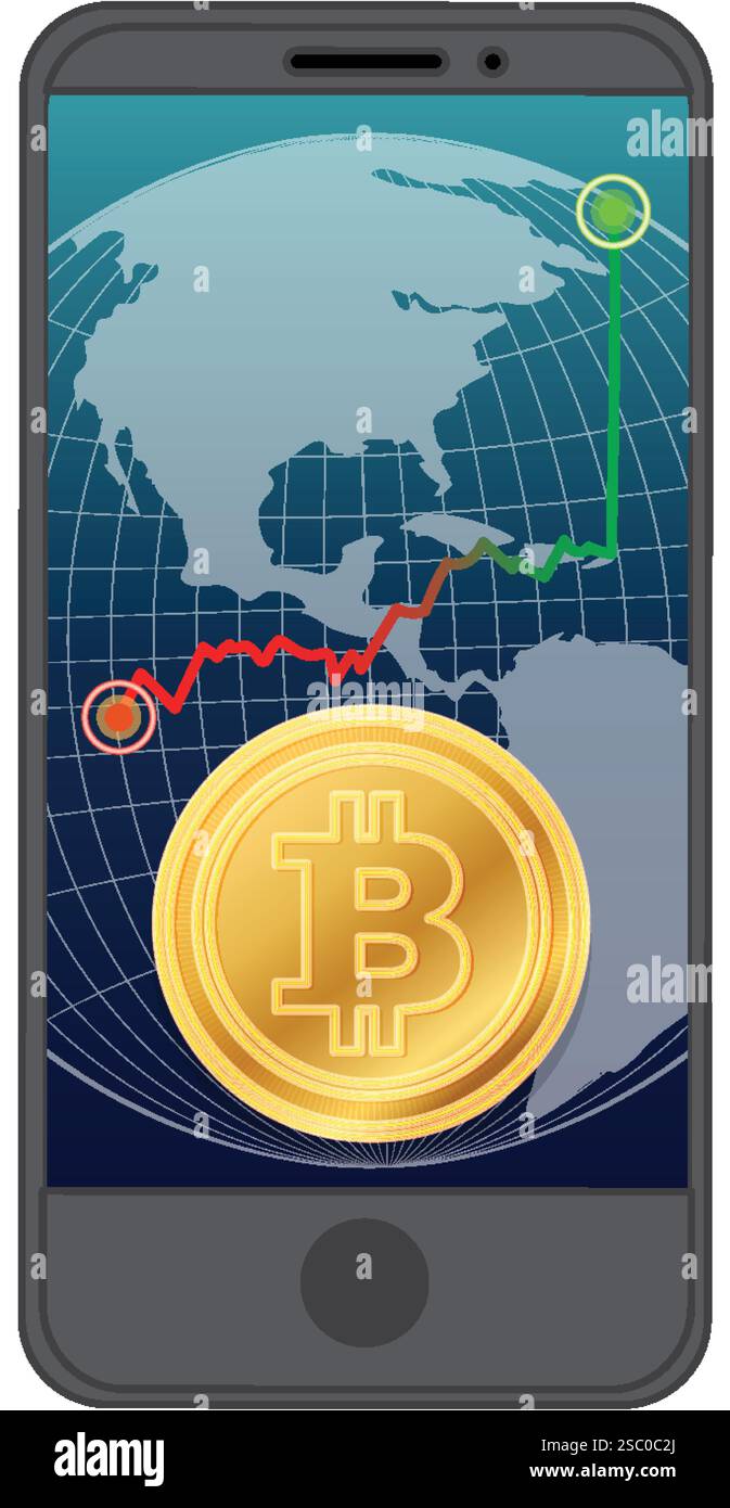 Bitcoin analysis screen in Stock Vector Images - Alamy