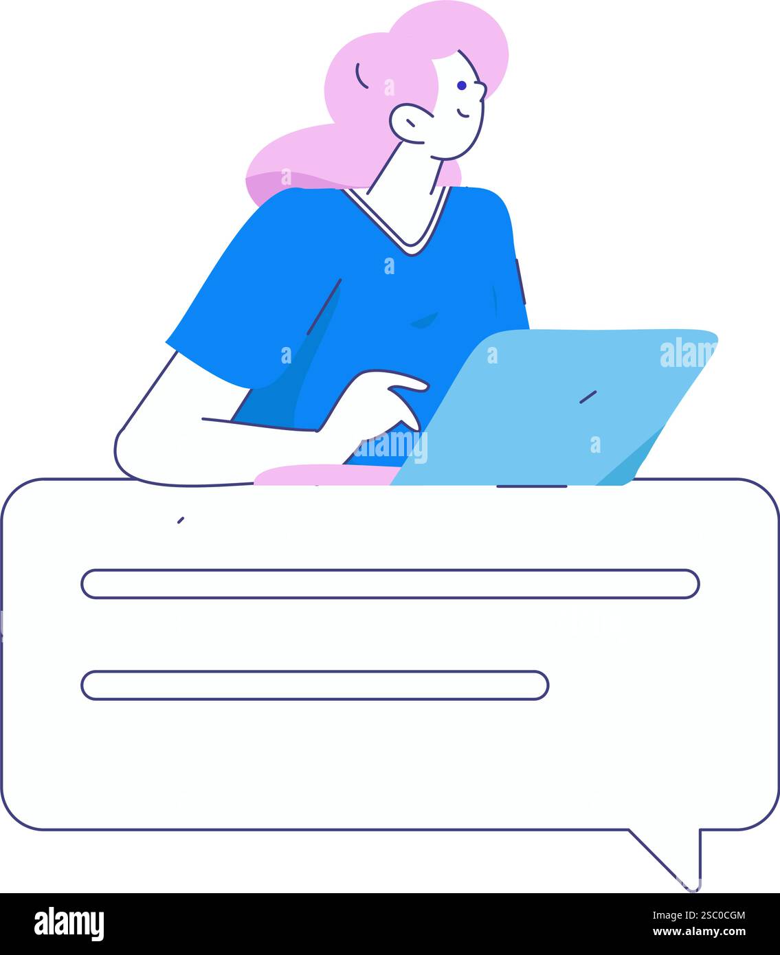 Communicate with consultants flat vector character concept operation ...