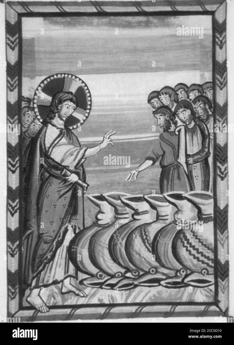 Hitda Codex Wedding at Cana (achromatic Stock Photo - Alamy