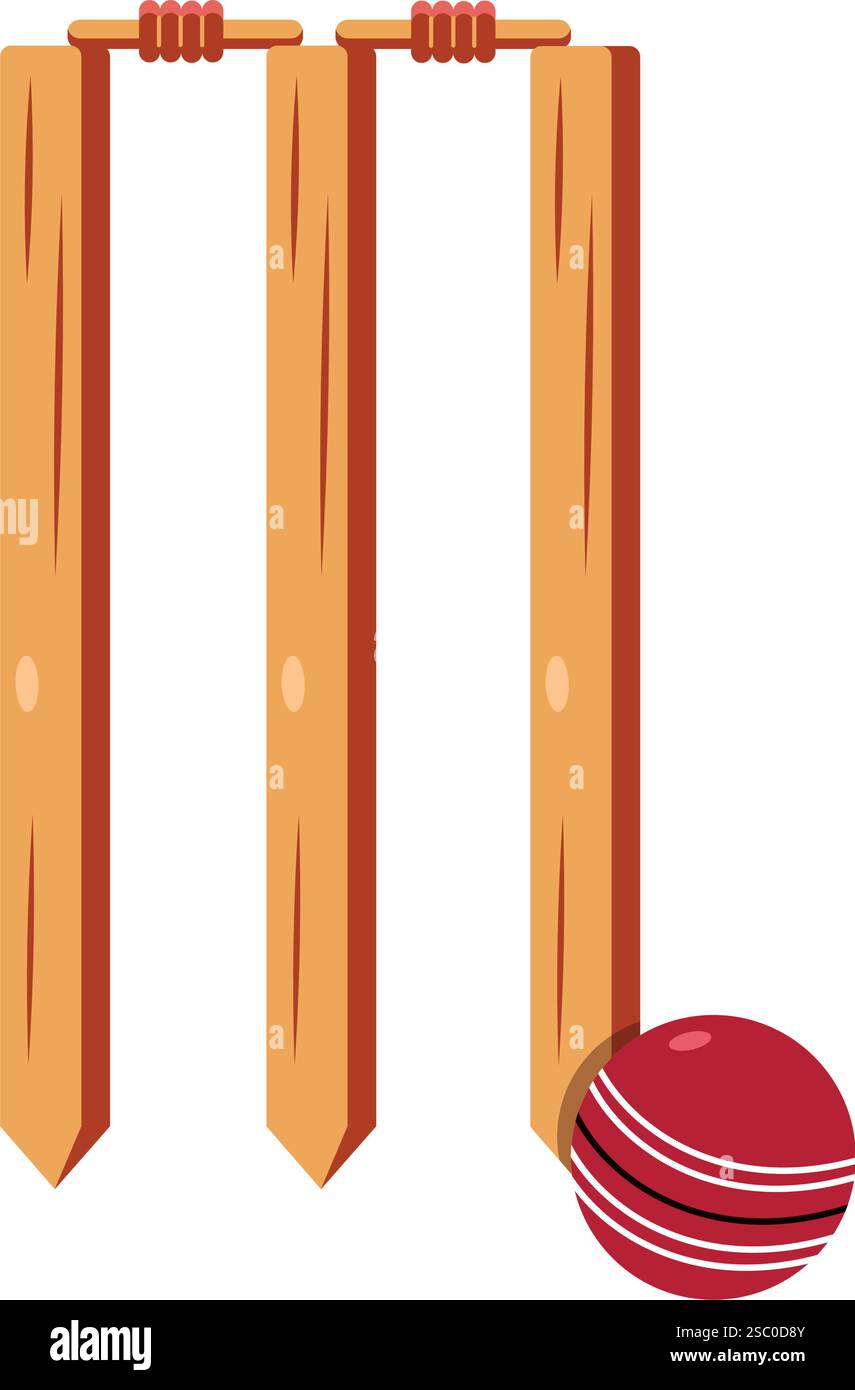 Ball and stumps Stock Vector Images - Alamy