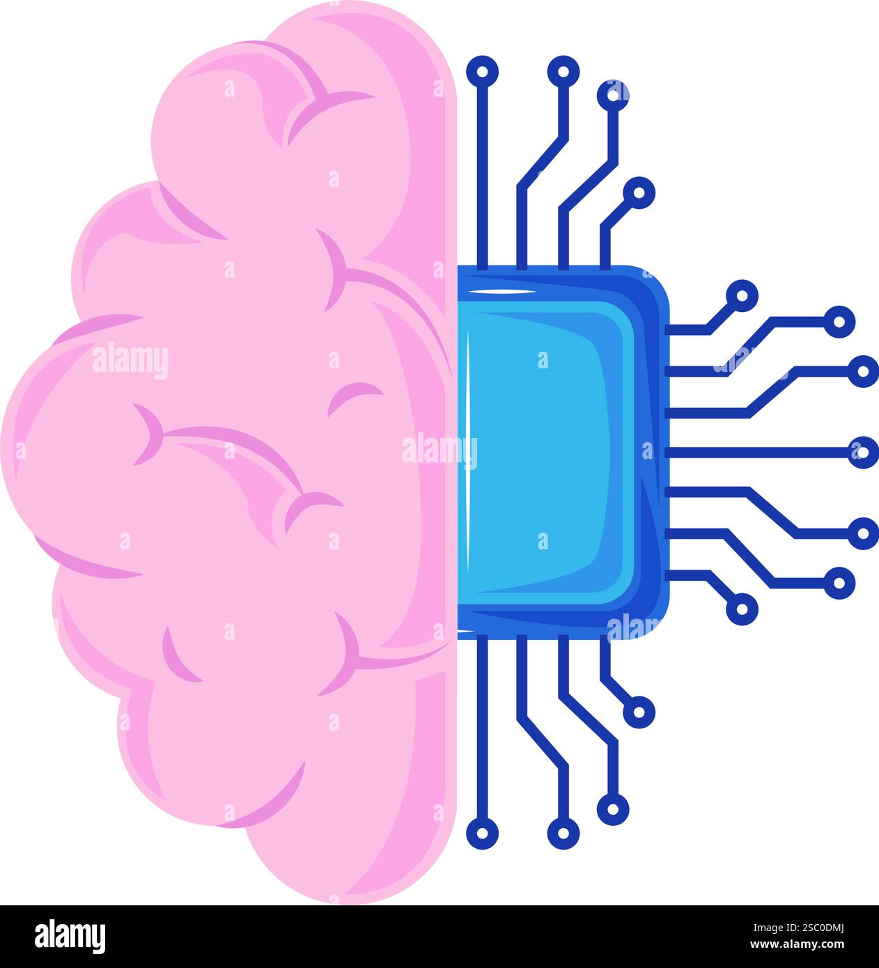 AI Brain Neural Network Digital Intelligence Stock Vector Image & Art ...