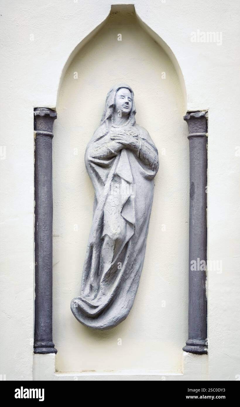 Statue of Virgin Mary in a Niche of the Wall Szekesfehervar, Hungary ...