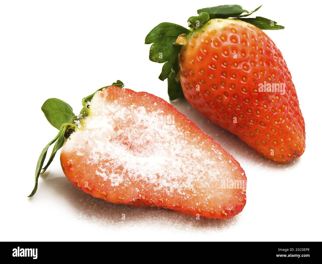 Photo of ed sweet strawberry with sugar Stock Photo - Alamy