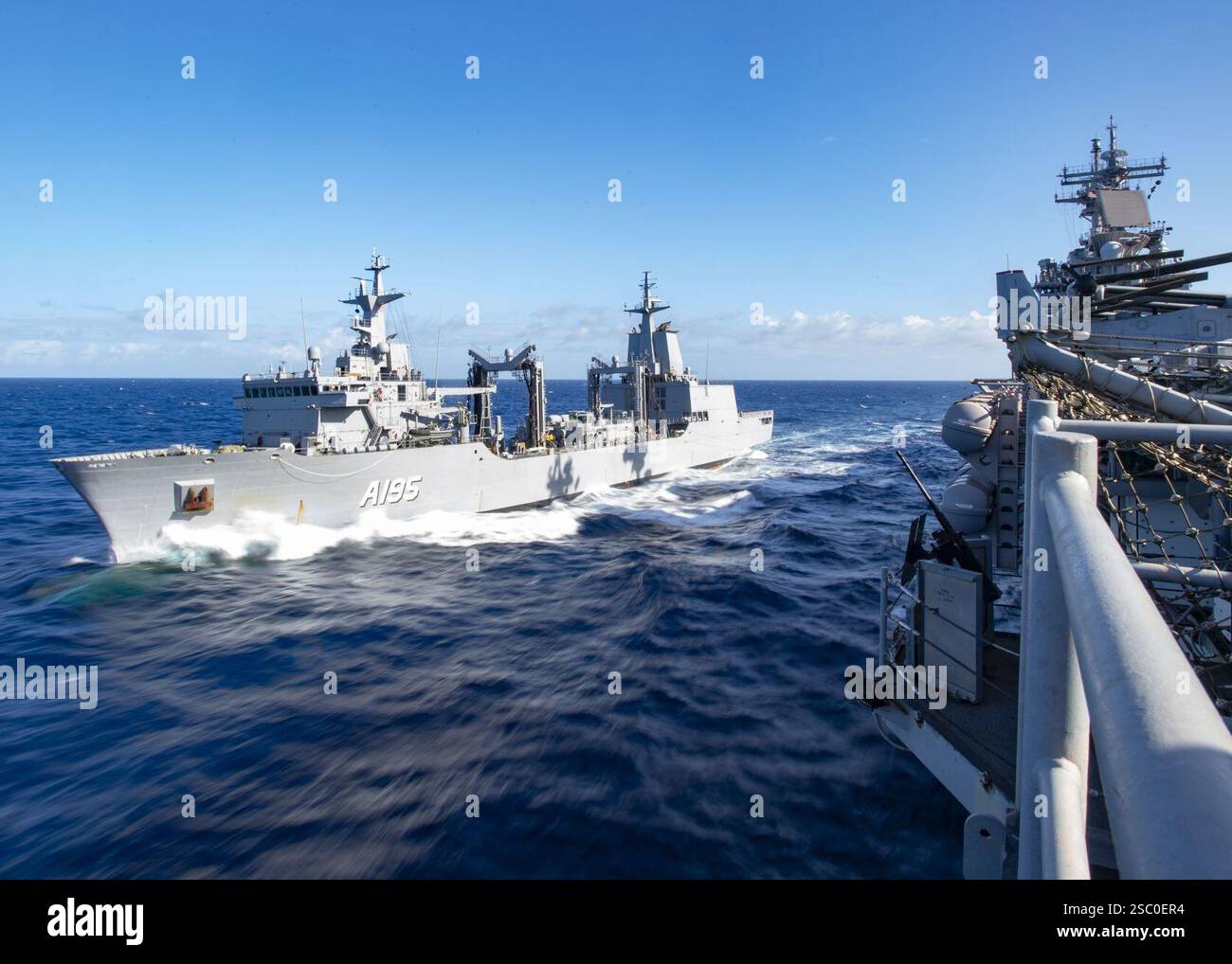 HMAS Supply viewed from USS Essex during RIMPAC 2022 Stock Photo - Alamy