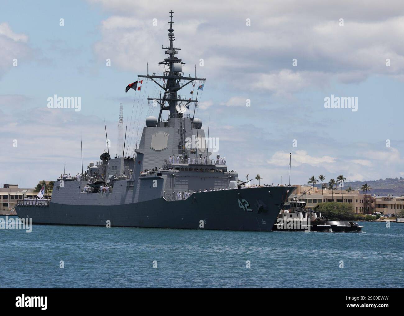 HMAS Sydney arriving at Pearl Harbor for RIMPAC 2024 Stock Photo - Alamy