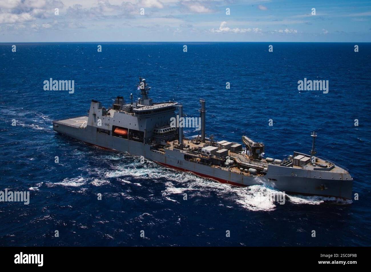 HMNZS Aotearoa (A11) sails during the at-sea phase of RIMPAC 2024 Stock ...