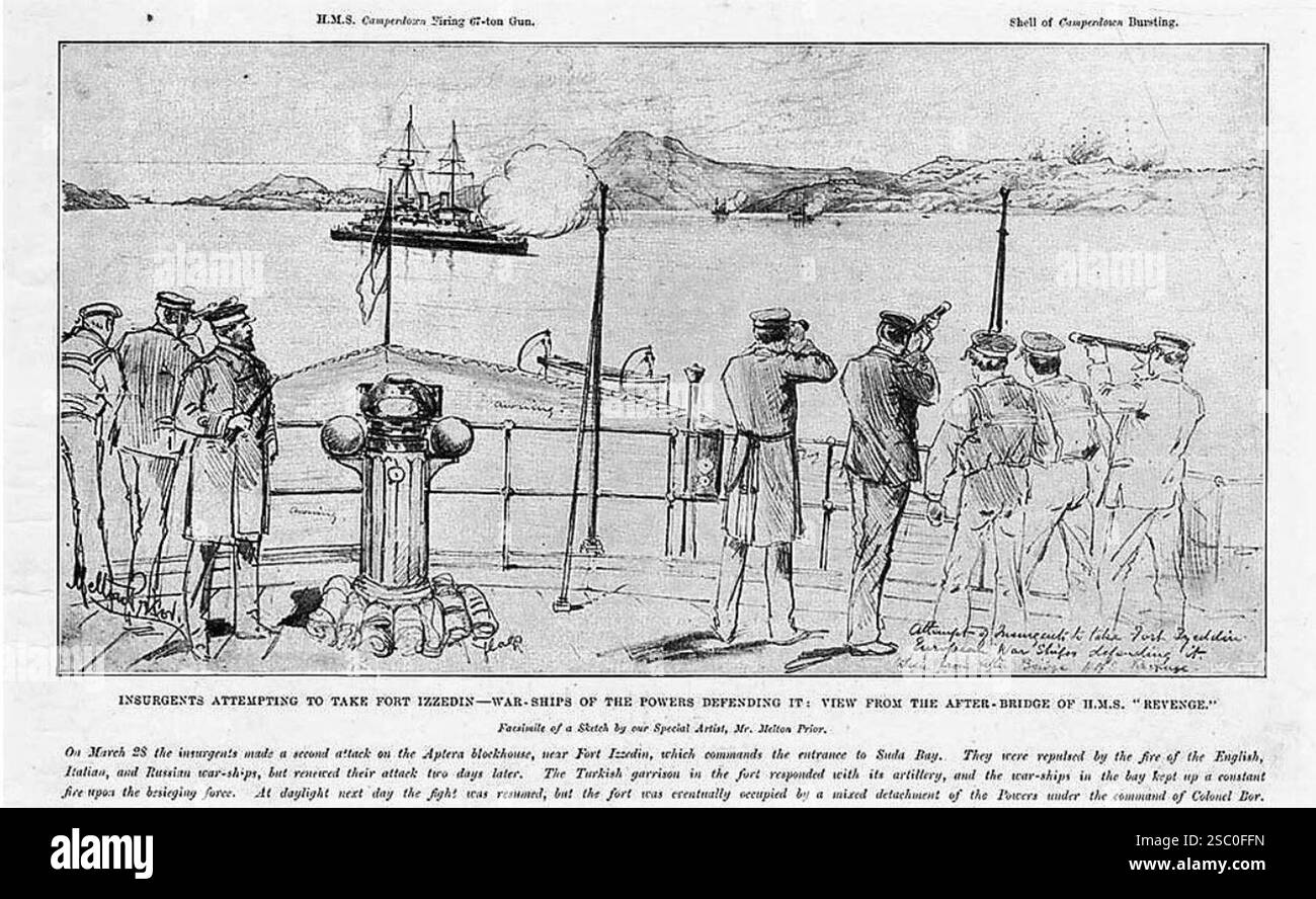 HMS Camperdown shelling Crete Stock Photo - Alamy