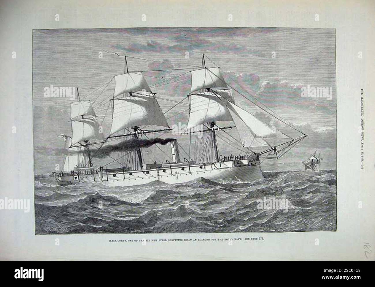 HMS Comus, One of the Six New Steel Corvettes built at Glasgow for the ...