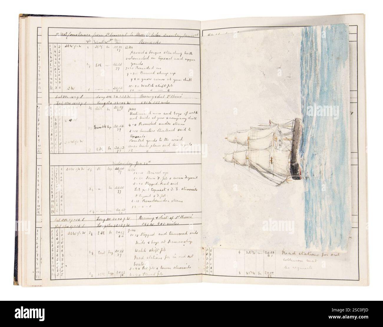 HMS Constance - E.P.F.G. Grant logbook Stock Photo - Alamy