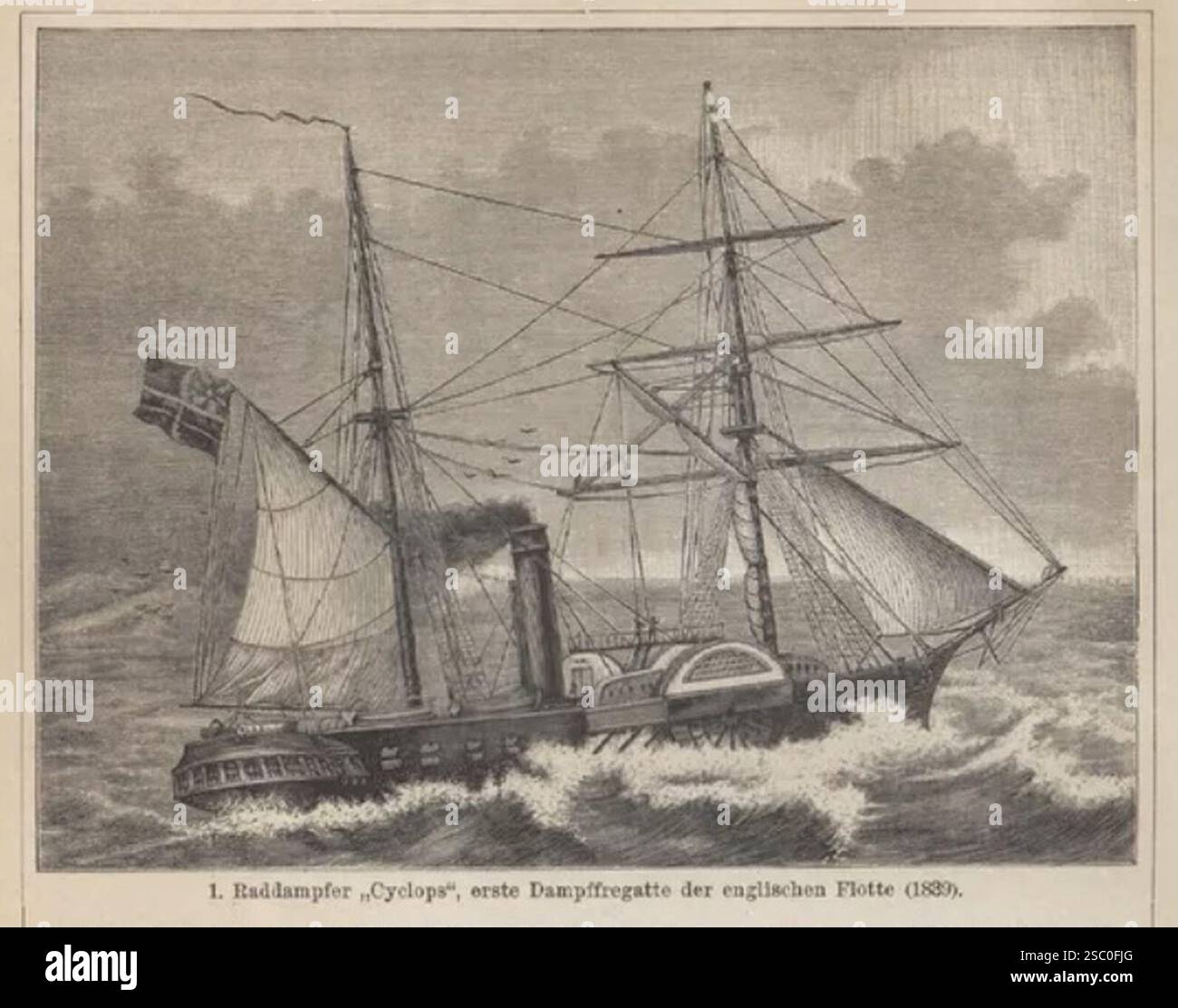 HMS Cyclops sloop 1900 Stock Photo - Alamy