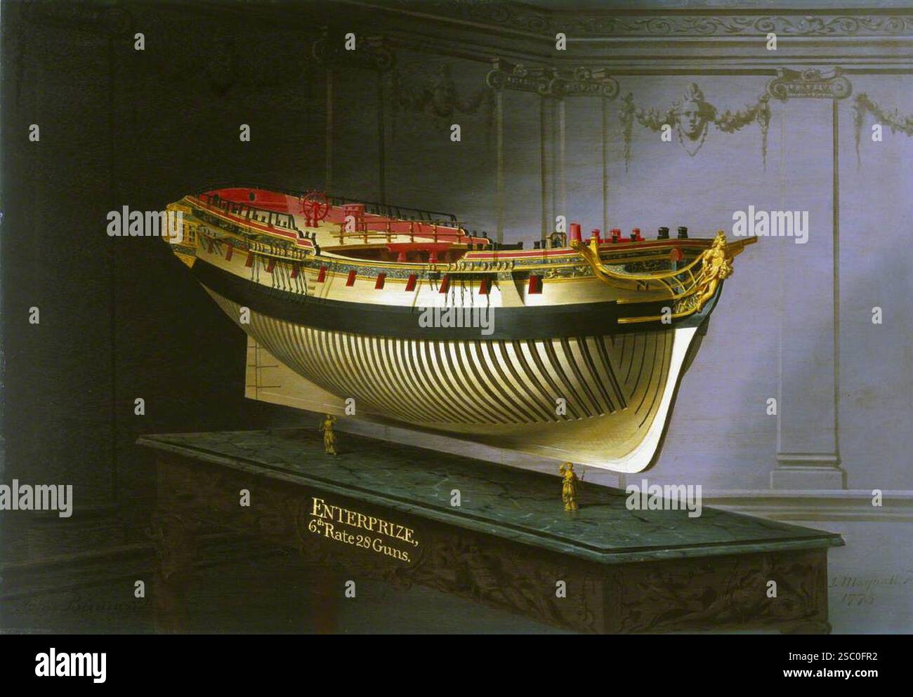 HMS 'Enterprize', by Joseph Marshall LW SCMU 1864 0005 0001 Stock Photo ...