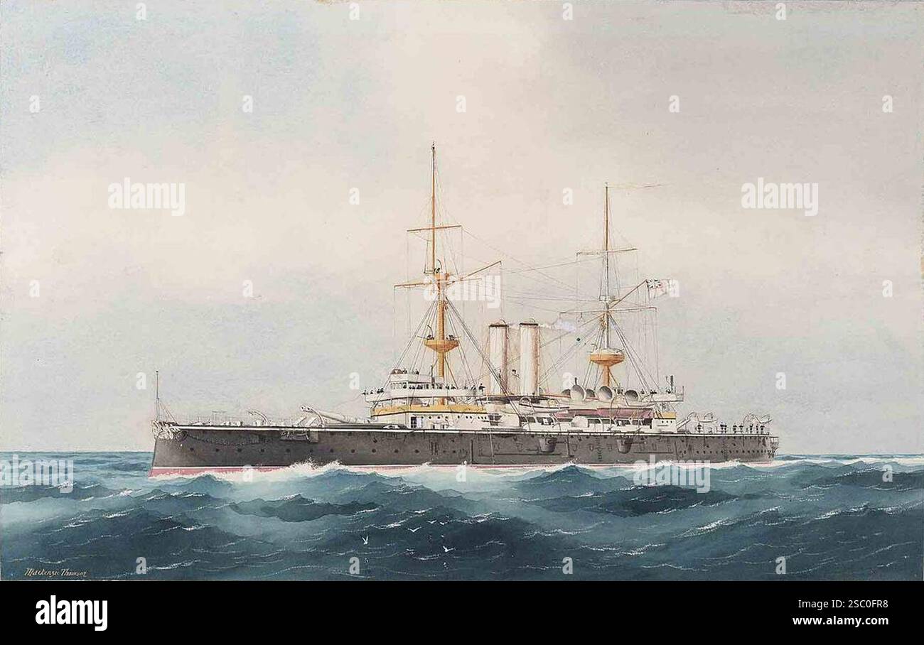 HMS Empress of India 1st class battleship 1893, foundered off Portland ...