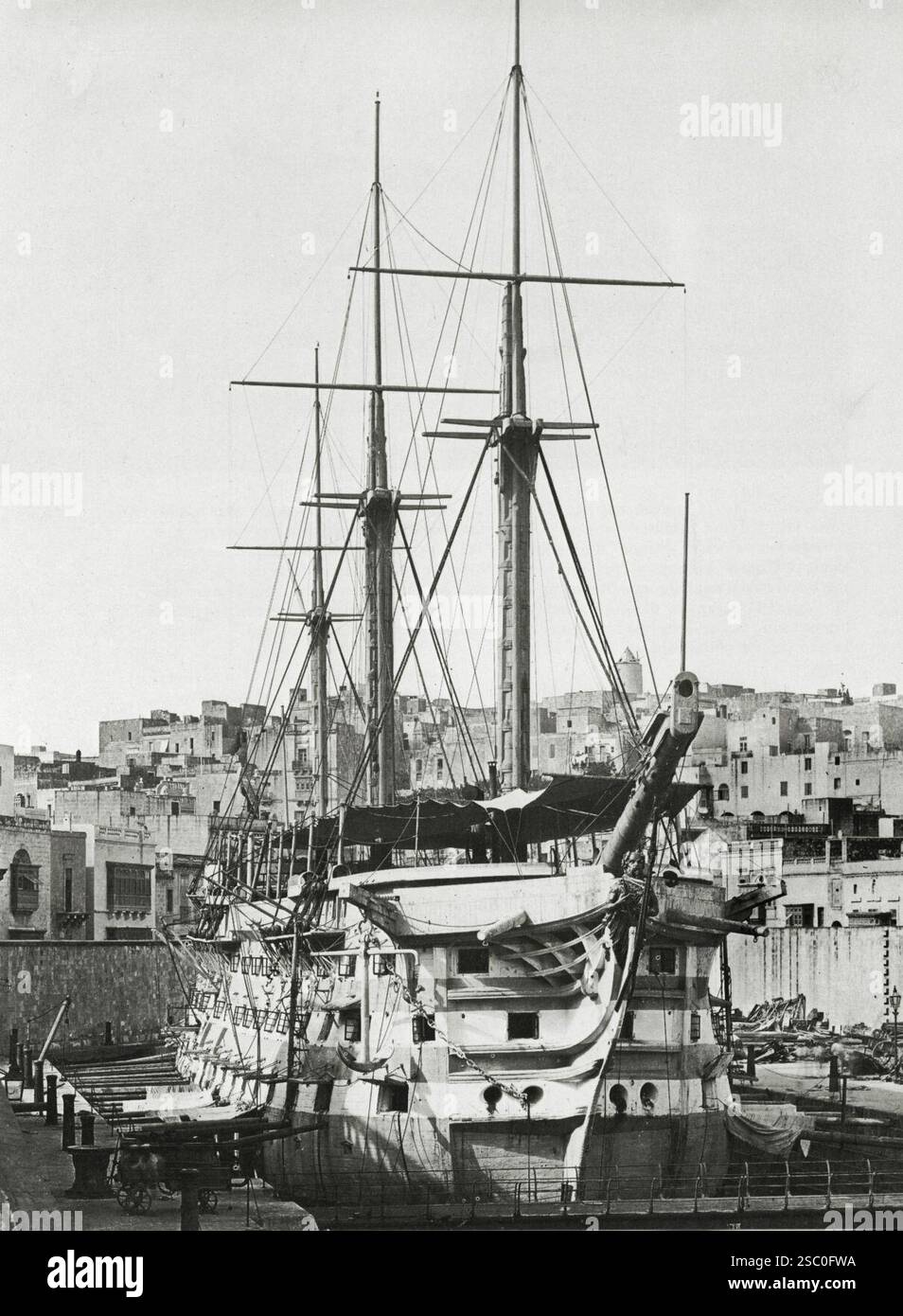 HMS Hibernia in dry dock in Malta Stock Photo - Alamy