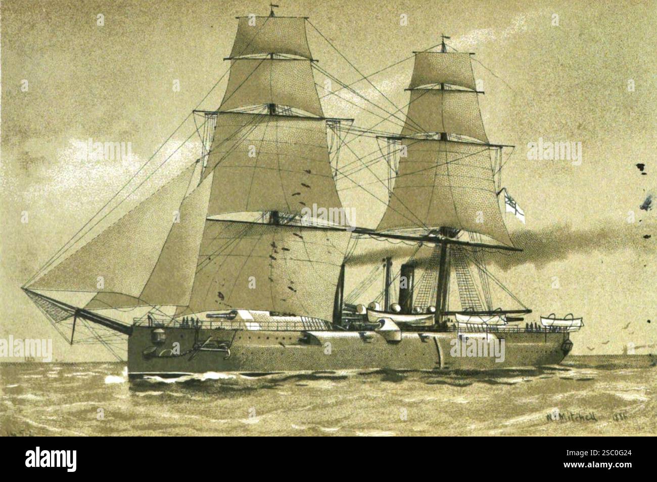 HMS Imperieuse - Brassey's Naval Annual 1886 Stock Photo - Alamy