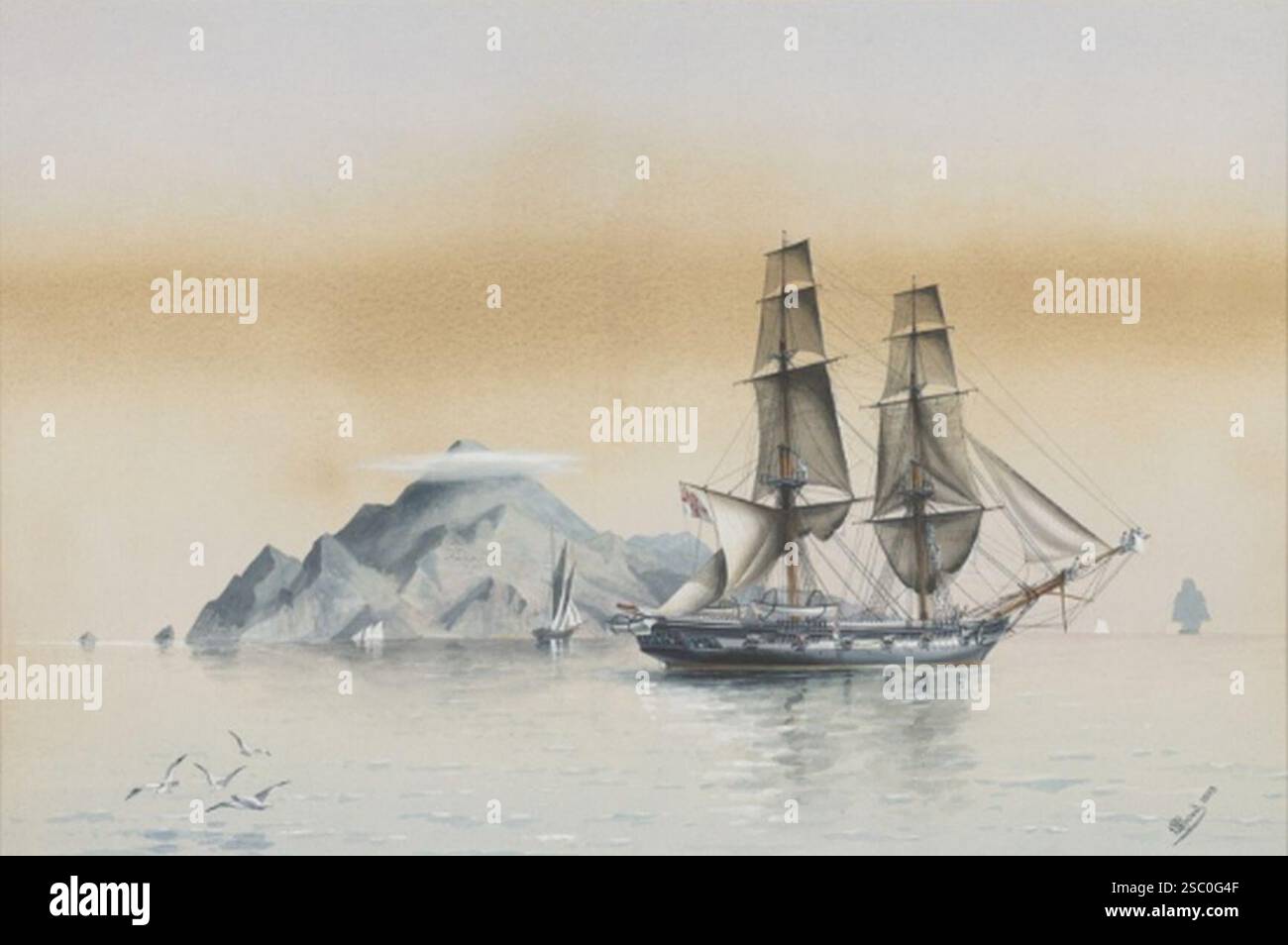 HMS 'Martin' off the Saba Island, West Indies, 1893 GAC 6809 Stock ...