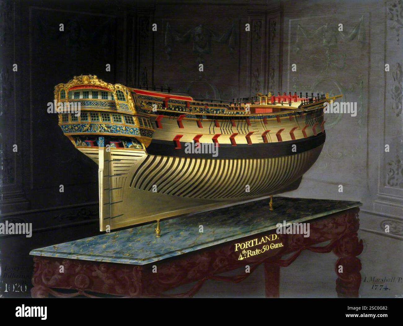 HMS 'Portland', by Joseph Marshall LW SCMU 1864 0008 0002 Stock Photo ...