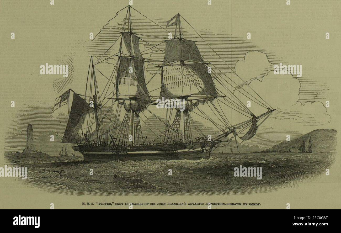 HMS Plover, sent in search of Sir John Franklin's Arctic Expedition ...