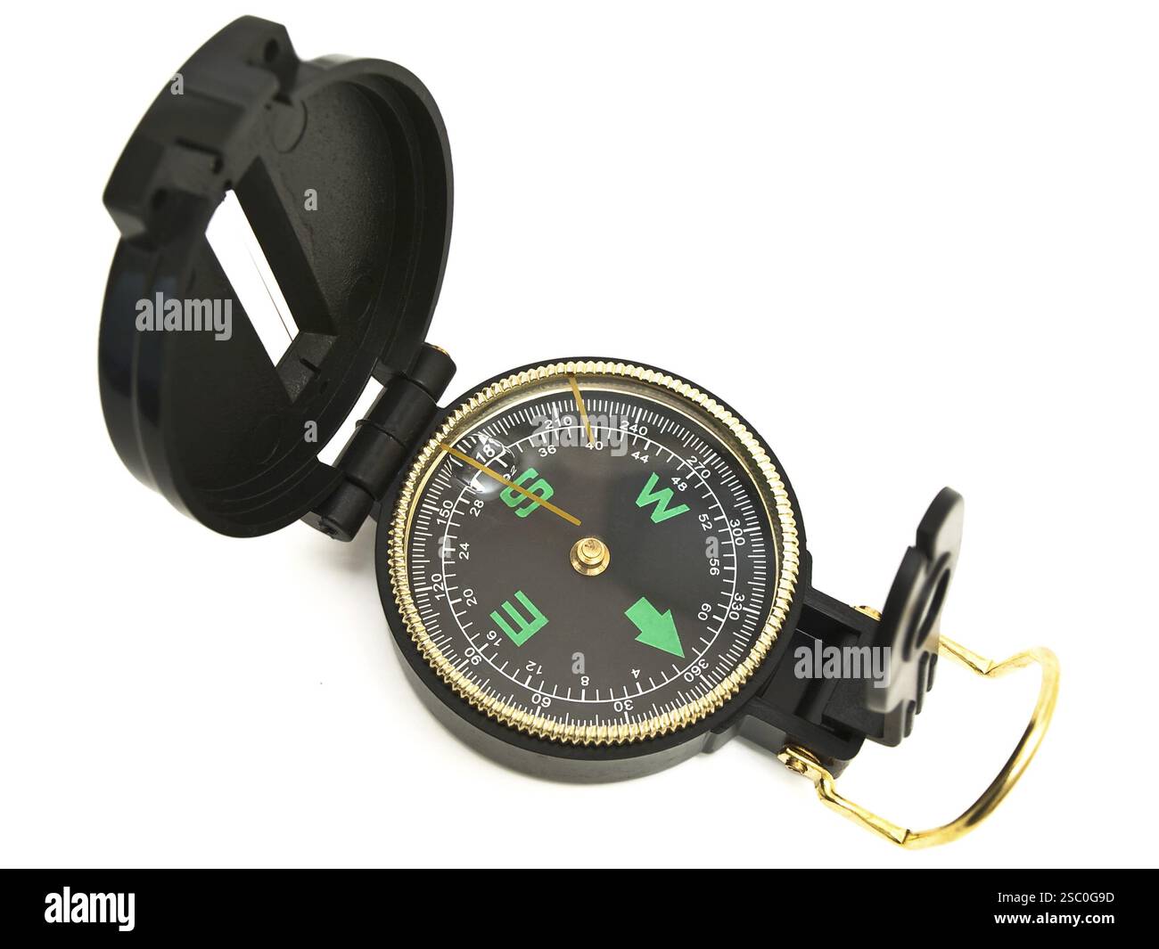 Single compass against the white background Stock Photo - Alamy