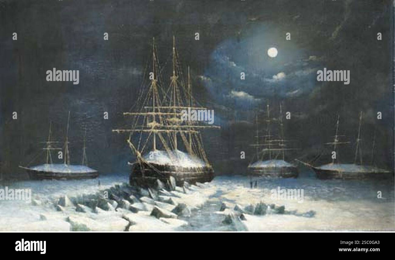 HMS Resolute, Assistance, Intrepid, and Pioneer wintering in the Arctic ...