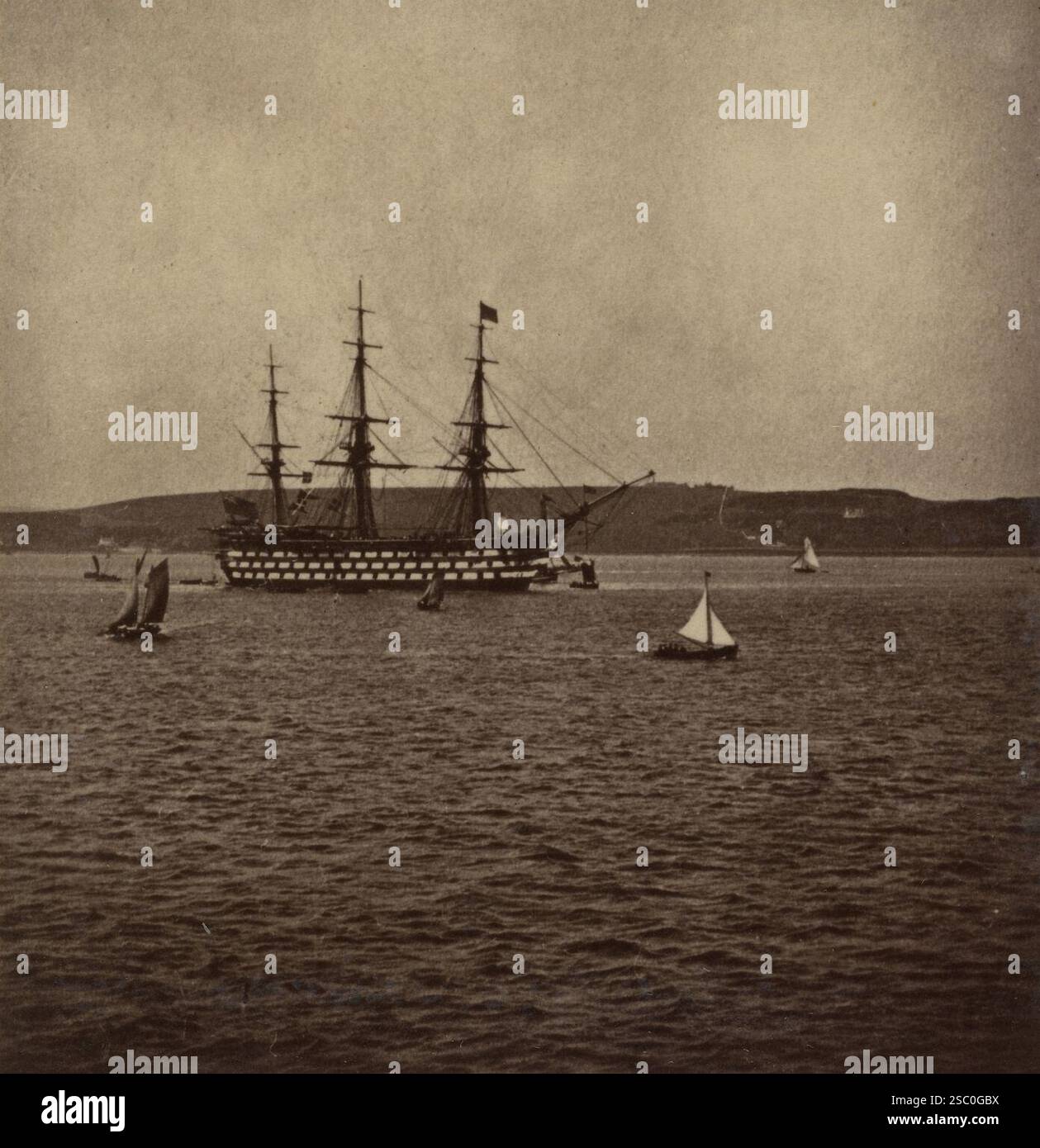 HMS Royal Albert in the Firth of Forth c. 1880 after an 1860 original ...