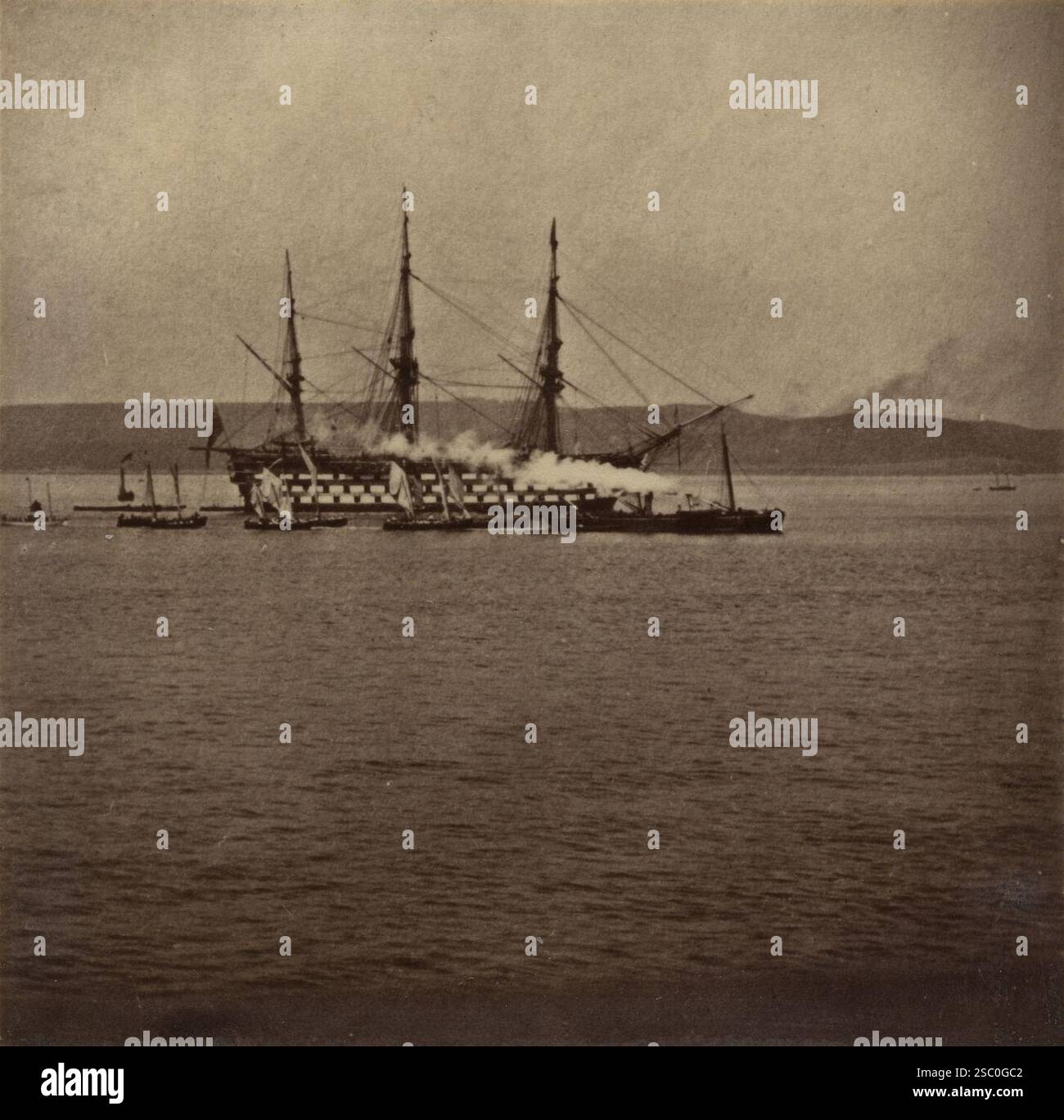 HMS Royal Albert in the Firth of Forth c. 1880 after a June 1860 ...