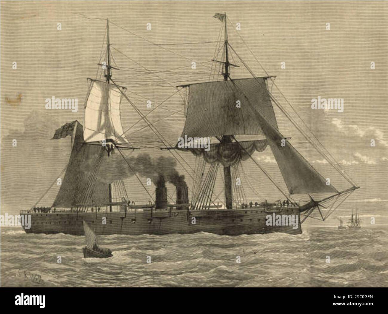 HMS Temeraire 1876 Stock Photo - Alamy