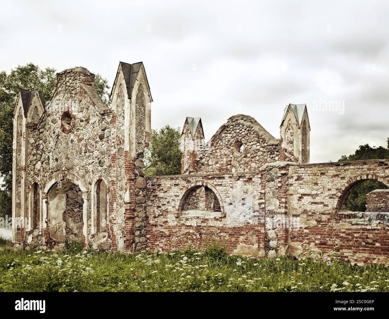 Stone ruins of the old castle Stock Photo - Alamy