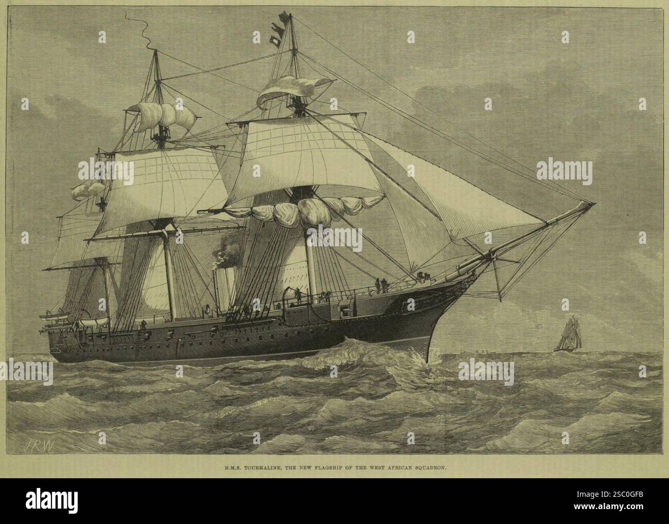HMS Tourmaline, the New Flagship of the West African Squadron 1876 ...